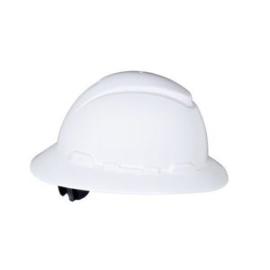 3M H-801R Full Brim Hard Hat, White 4-Point Ratchet Suspension - Safety ...